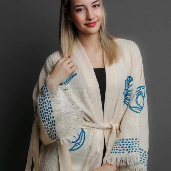 ICONIUM | Kaftans | Iconium Luxury Turkish Sea Shell Printed Muslin ...